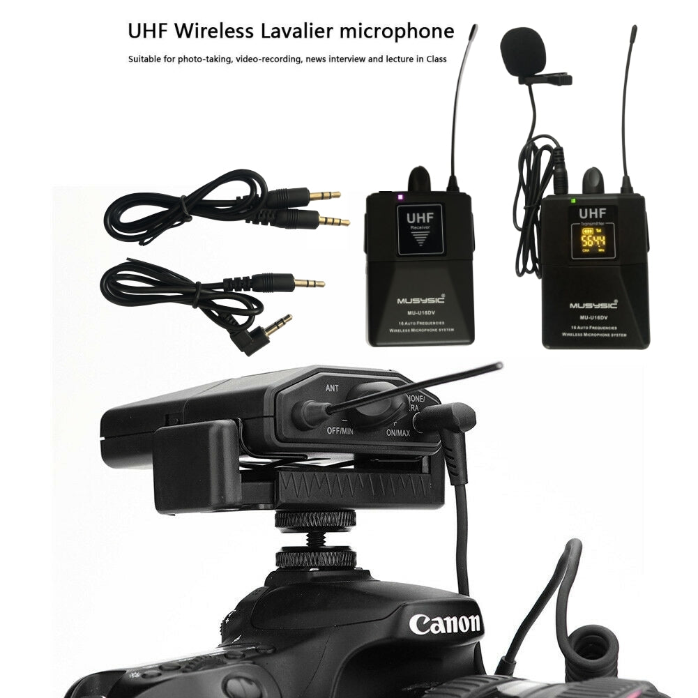 UHF Wireless Lavalier Mic for DSLR & Phone | MUSYSIC