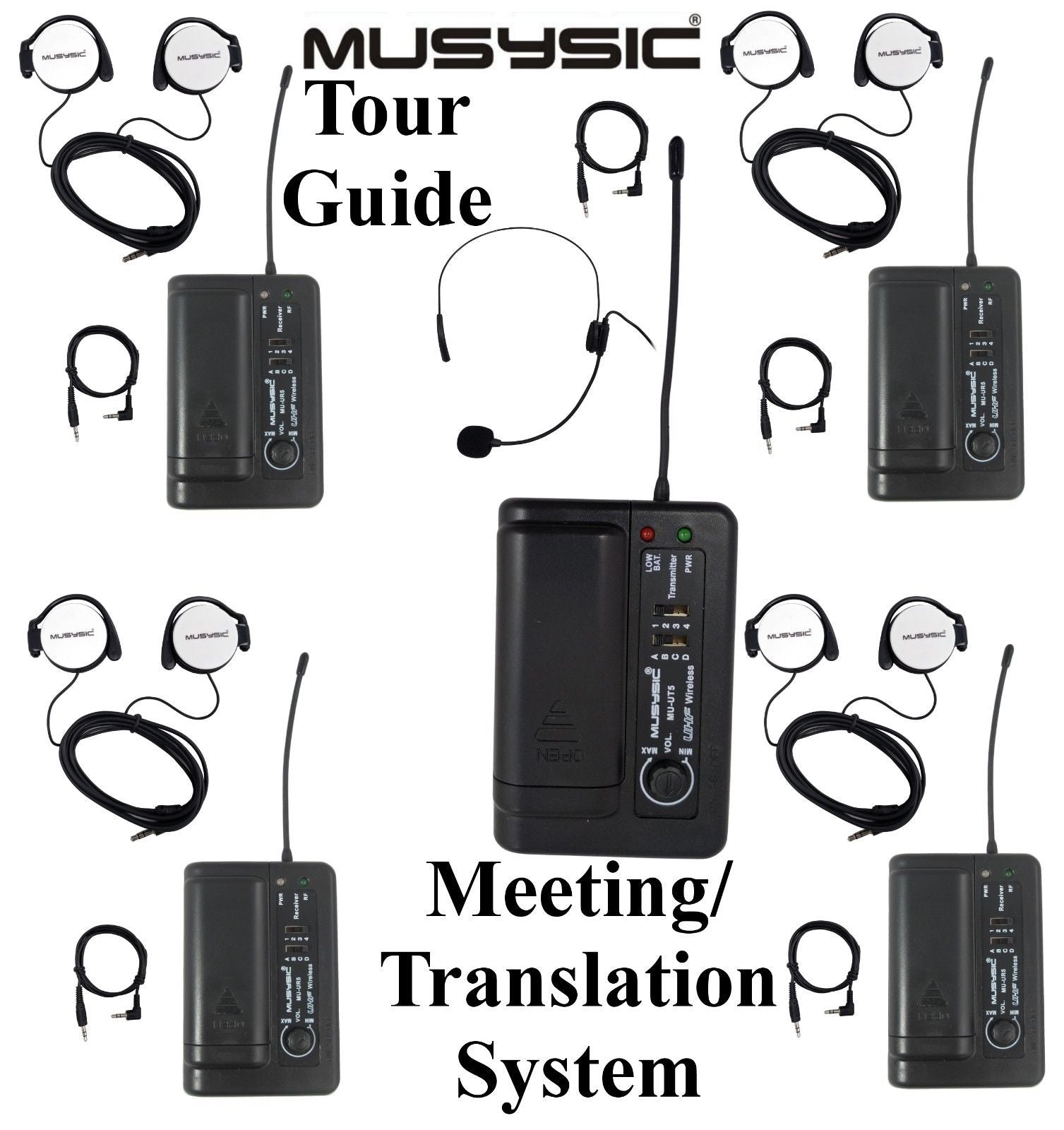 UHF Wireless Tour Guide /Meeting/Translation System